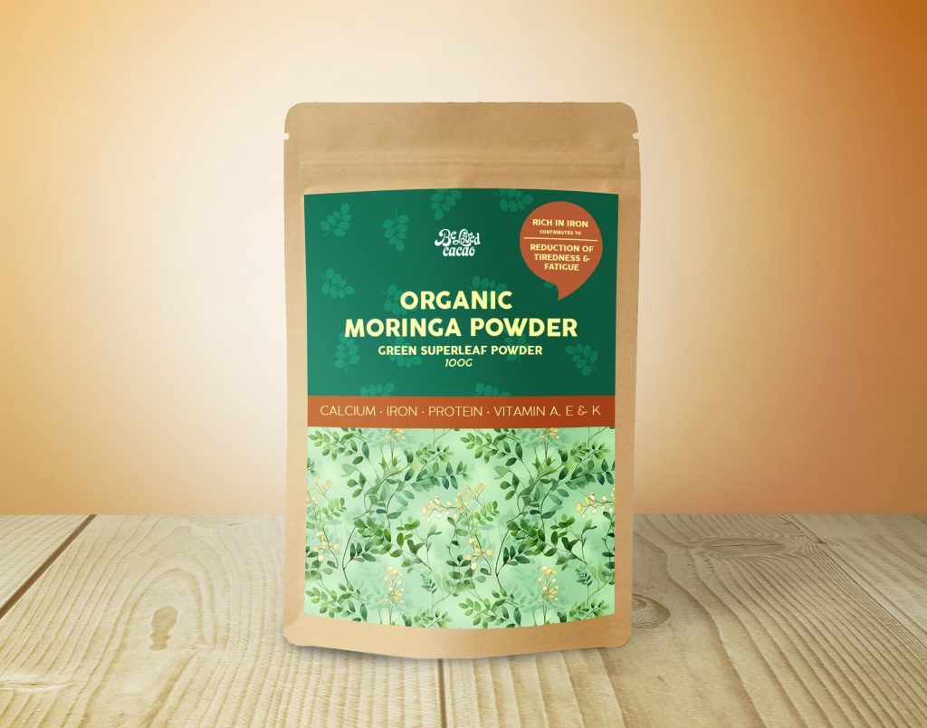 Organic Moringa Leaf Powder 100g - Be Loved Cacao
